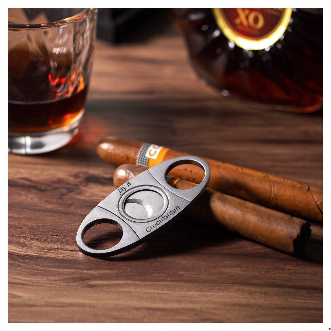 Personalized CIGAR CUTTER Cigars Accessories Groomsmen Gift for Him Dad ...