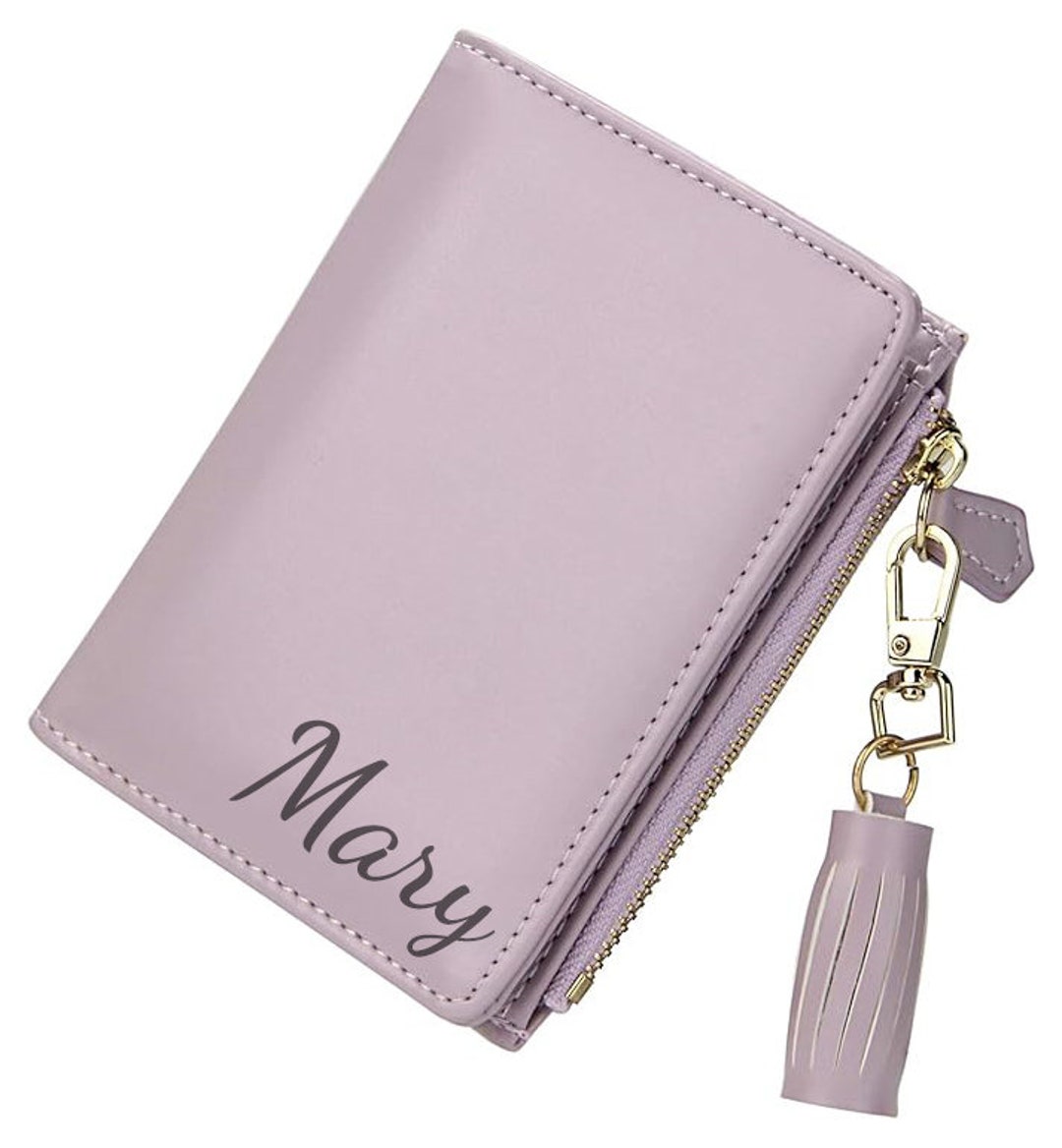 Personalized LEATHER WOMENS WALLET for Women Bridesmaid Gift for Her ...