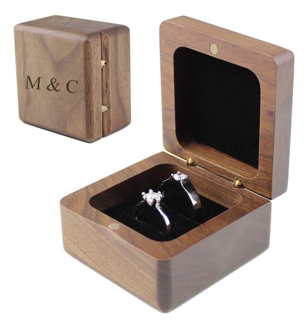 Personalized RING BOX Holder Bearer Jewelry Engagement Proposal Boxes ...