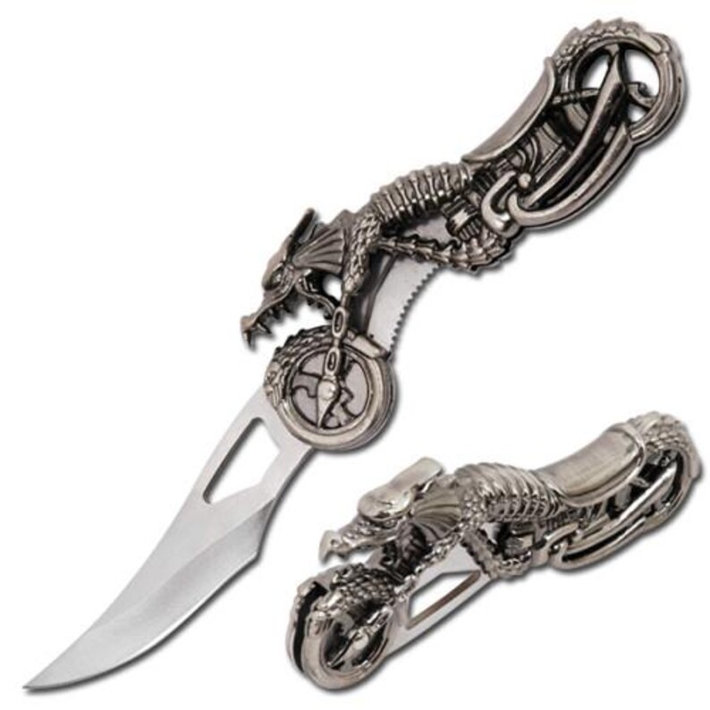 Personalized DRAGON MOTORCYCLE Pocket Knife EDC Harley Davidson ...