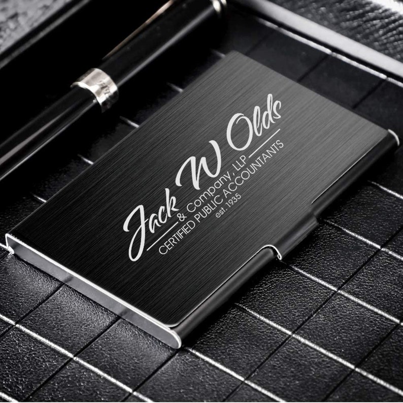 Personalized BUSINESS CARD HOLDER Case Custom Engraved Fathers - Etsy