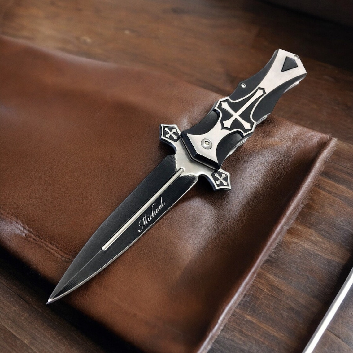 Personalized Celtic Cross POCKET KNIFE With Clip Knives Groomsmen ...