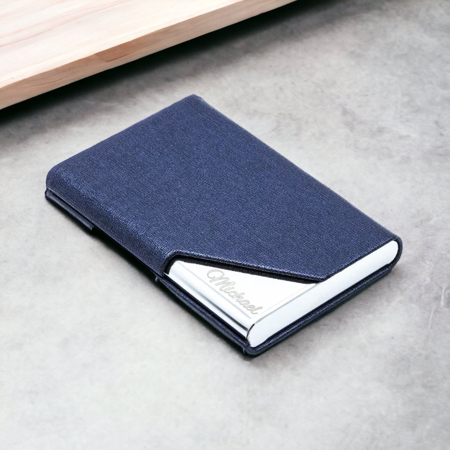 Personalized BUSINESS CARD HOLDER Case Office Desk Corporate Work Boss ...