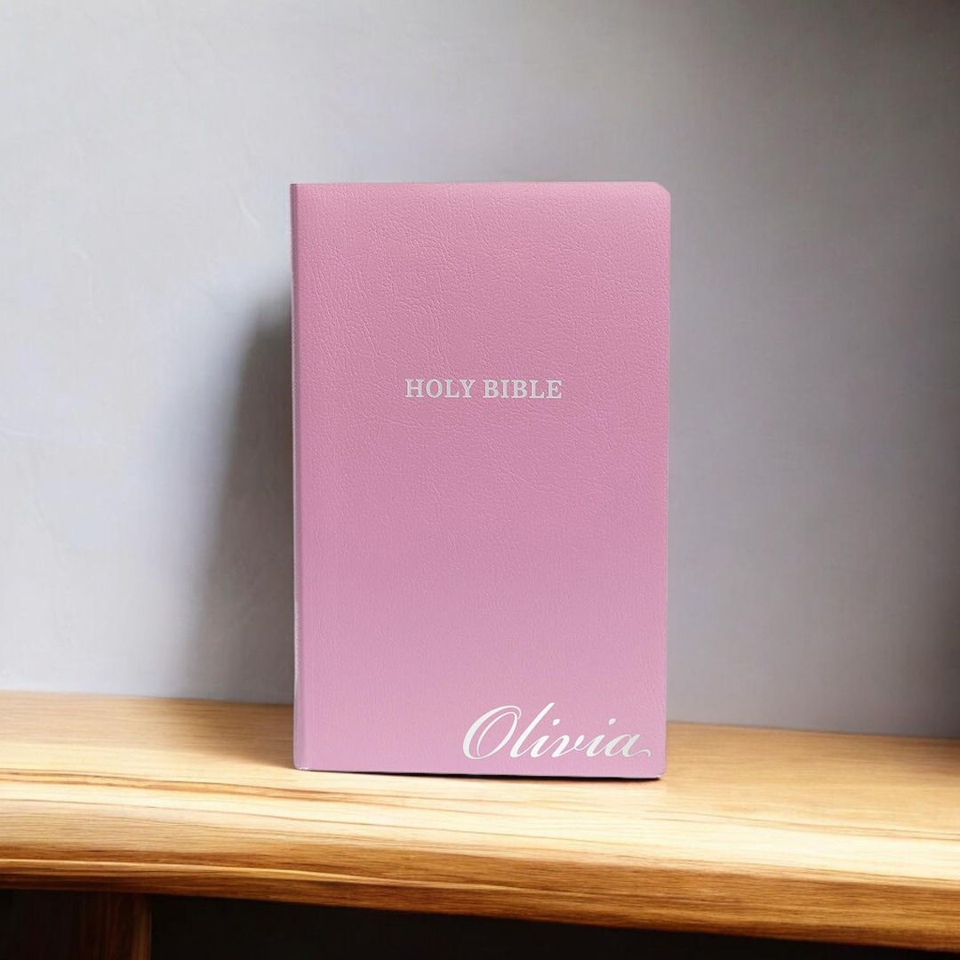 Personalized KJV HOLY BIBLE Pink Custom Engraved Church Christian ...