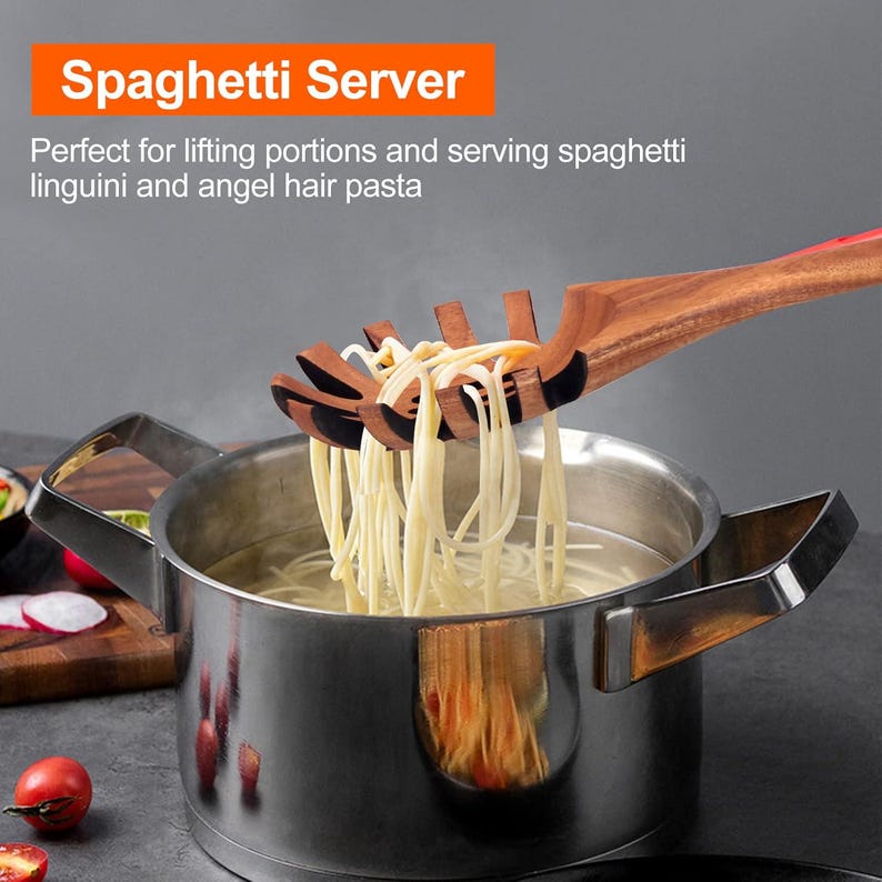 Personalized PASTA SPOON Spaghetti Fork Ladle Chef Kitchen Cooking ...