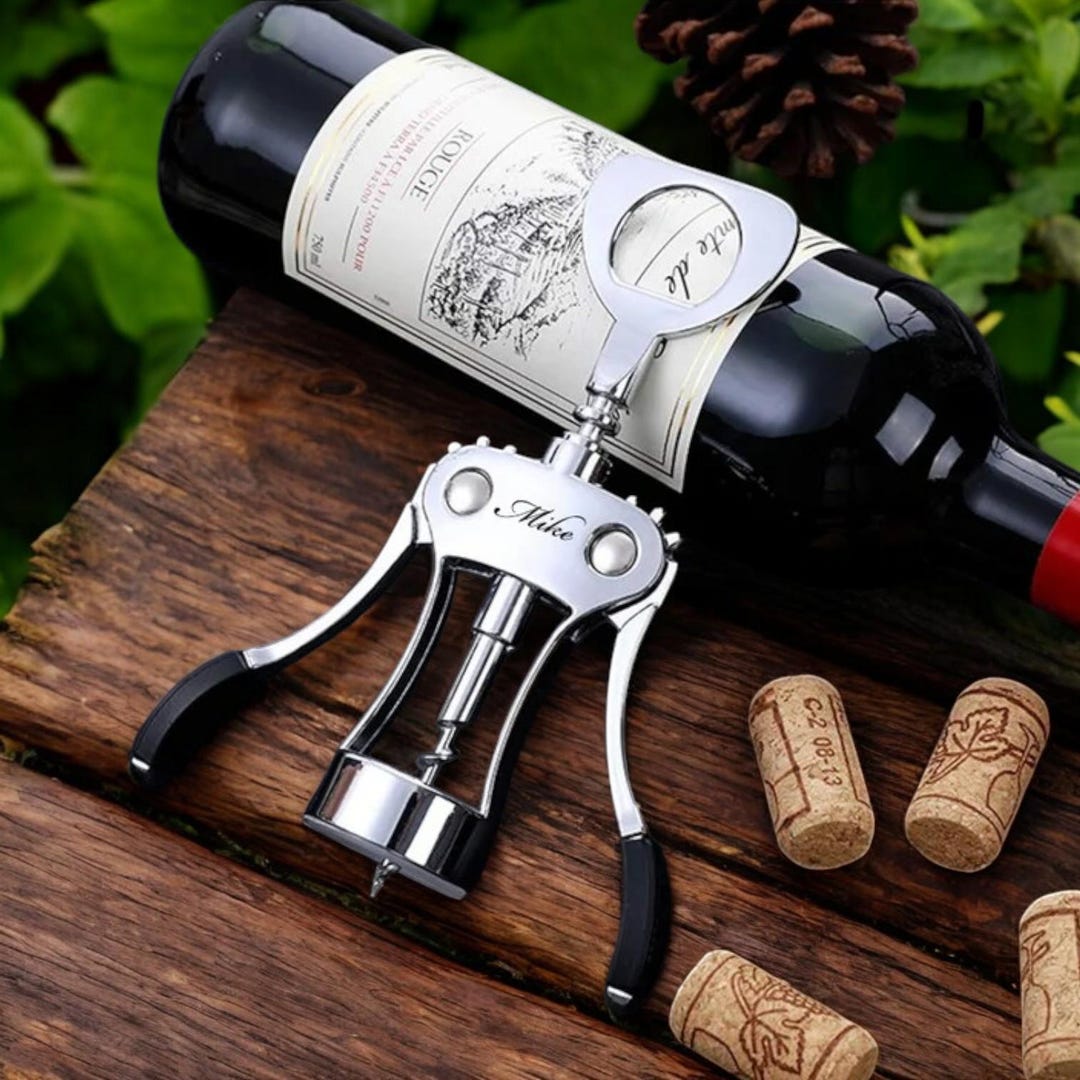 Personalized WING CORKSCREW Wine Bottle Opener Home Kitchen ...