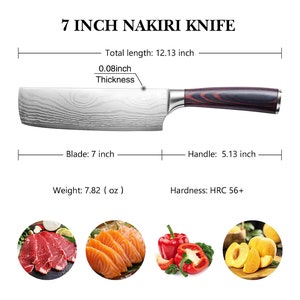 Personalized CHEFS NAKIRI KNIFE Knive Set Japanese Professional Kitchen ...