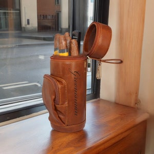 Personalized CIGAR HUMIDOR CASE Cigars Accessories Travel Box Groomsmen ...