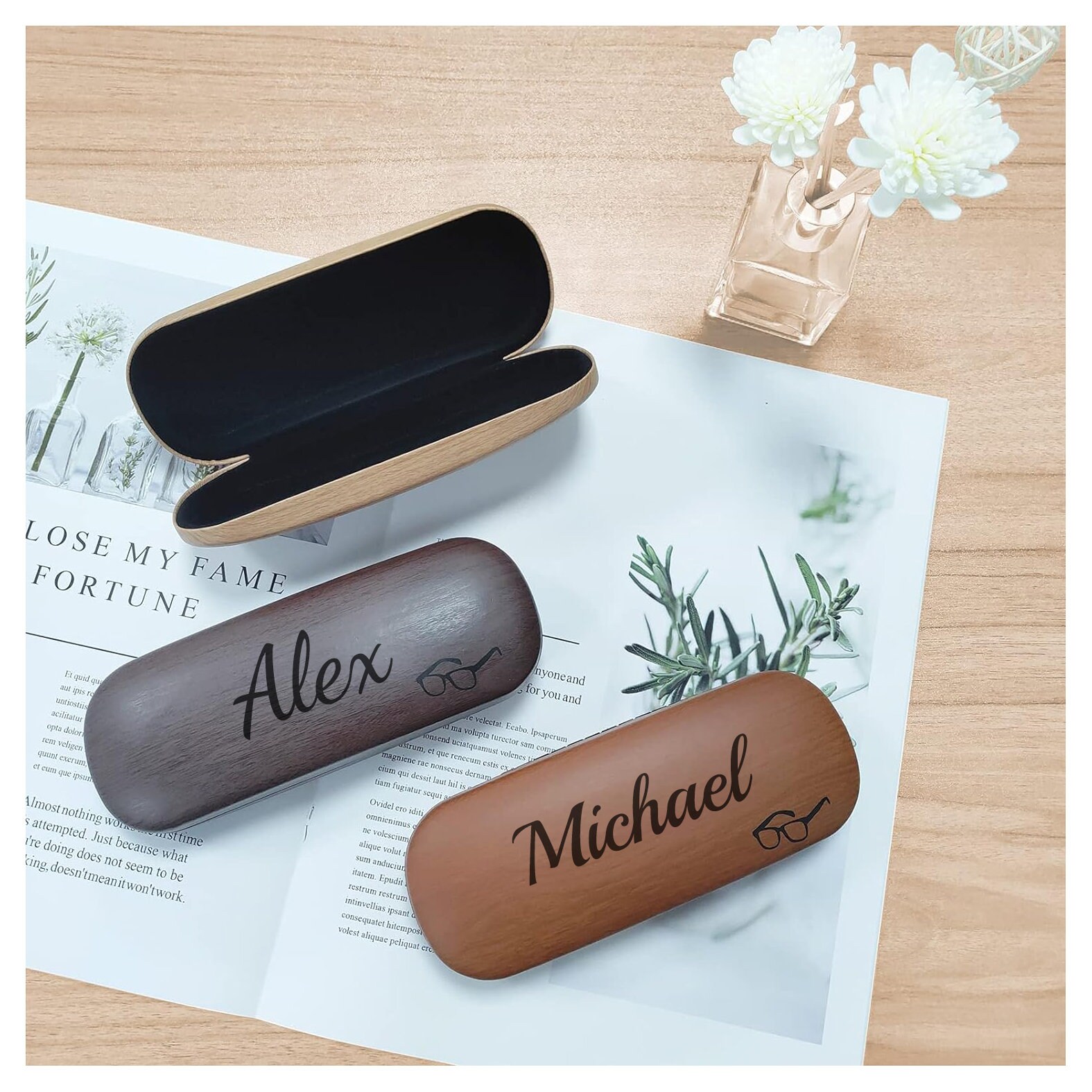 Personalized GLASSES CASE Sunglasses Holder Eyeglass Leather Carrying ...