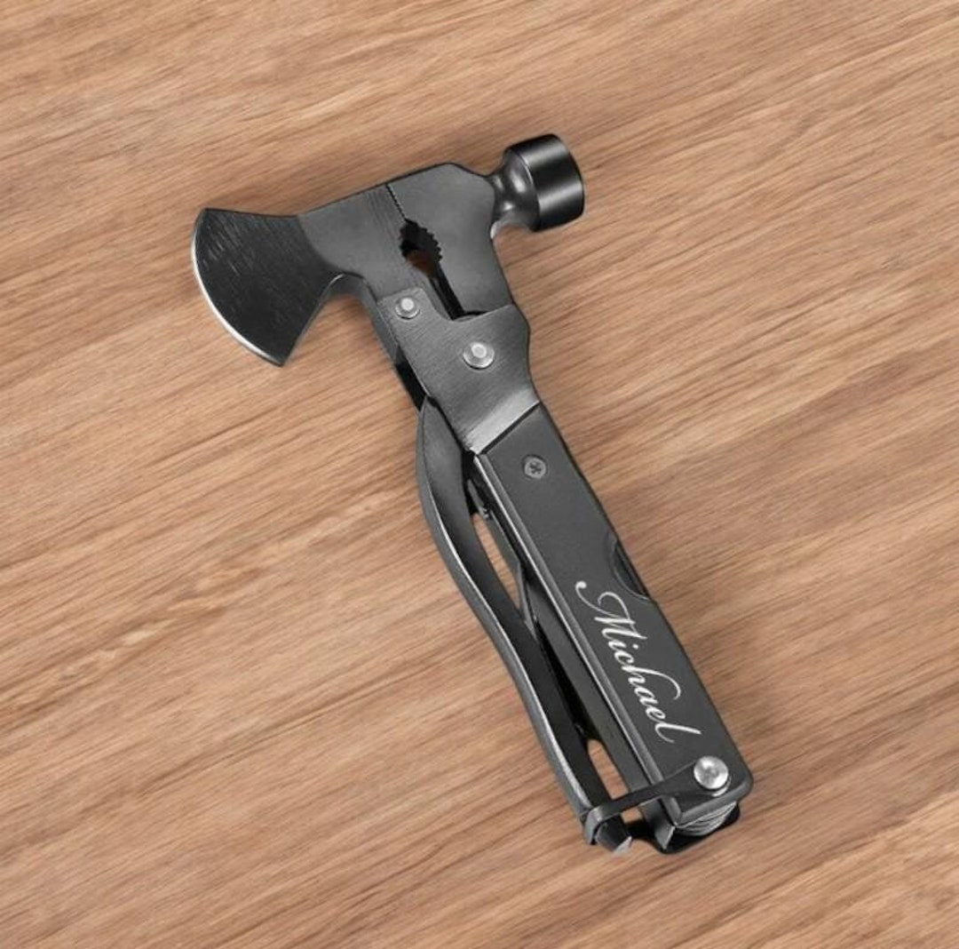 Personalized MULTITOOL AXE Hammer Knife Tools Groomsmen Birthday Gift ...