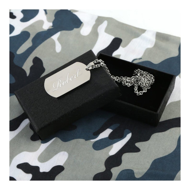 Personalized DOGTAG NECKLACE for Men Dog Tag Pendant Army Navy Marines ...