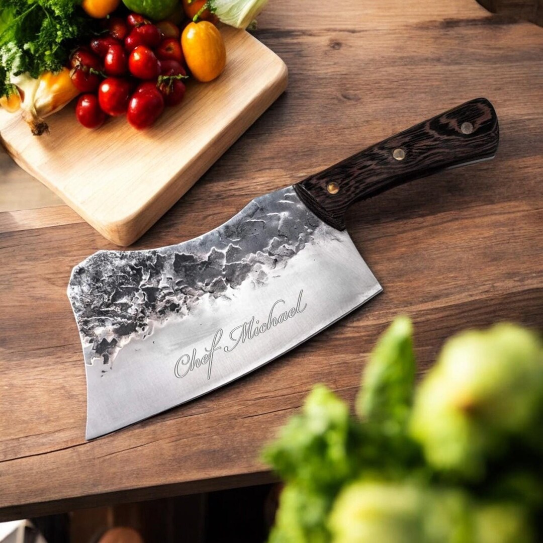Personalized CHEF KNIFE CLEAVER Knive Home Cooking Kitchen Housewarming ...