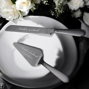 Personalized Wedding CAKE CUTTING SET Gold Silver Cutter Server Knife ...