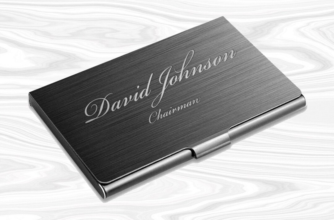 Personalized BUSINESS CARD HOLDER Case Custom Engraved - Etsy