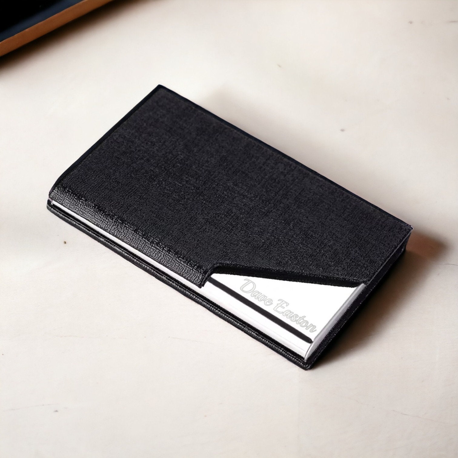 Personalized BUSINESS CARD HOLDER Case Office Desk Corporate Work Boss ...