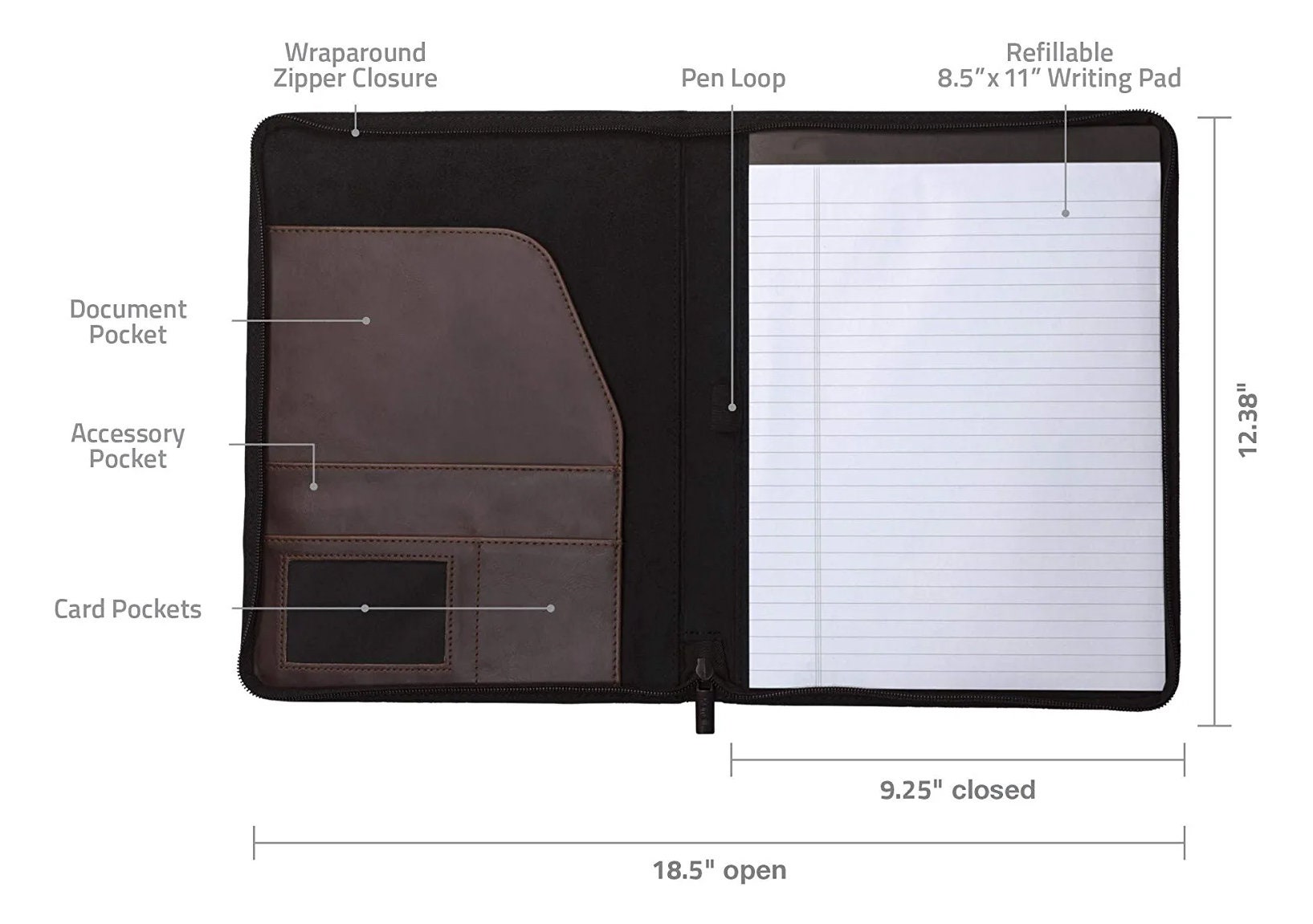 Personalized LEATHER PORTFOLIO for Men Women Corporate Business ...