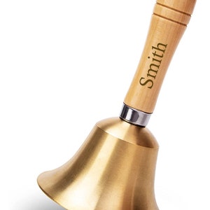 Personalized HANDBELL Custom Engraved Brass Hand Bell Dinner School ...