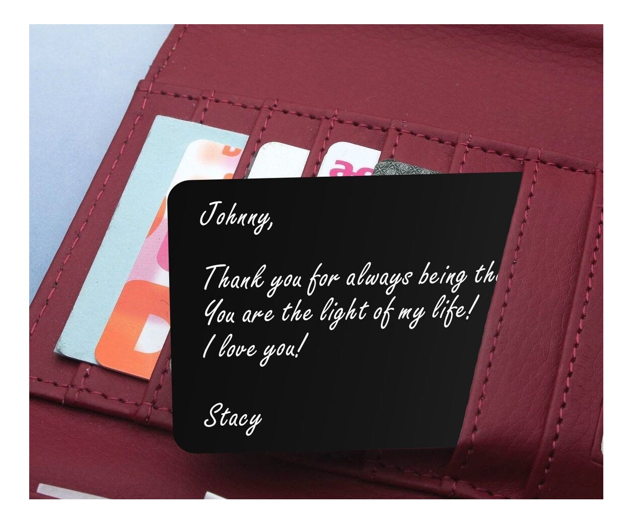 Personalized WALLET CARD Metal Business Cards Groomsmen Birthday Gift ...