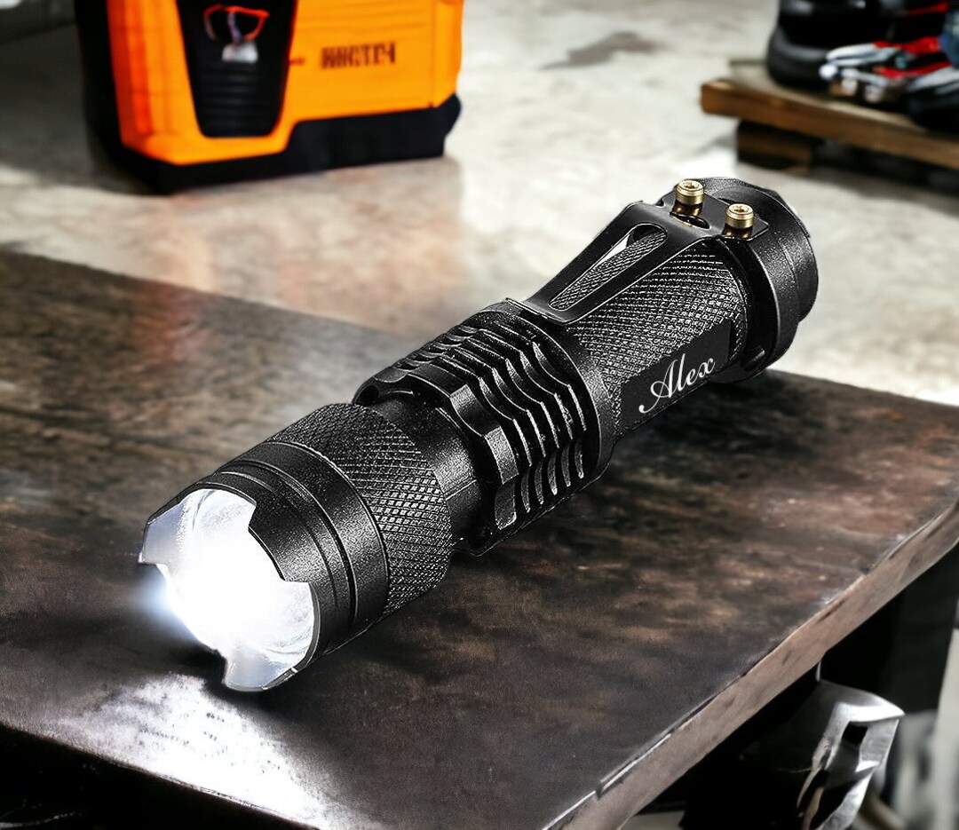 Personalized LED FLASHLIGHT Police Groomsmen Birthday Gift for Him Dad ...