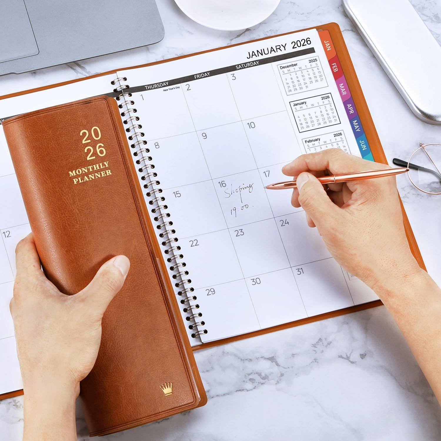 Personalized 2026 LEATHER PLANNER CALENDAR Organizer Teacher Birthday ...