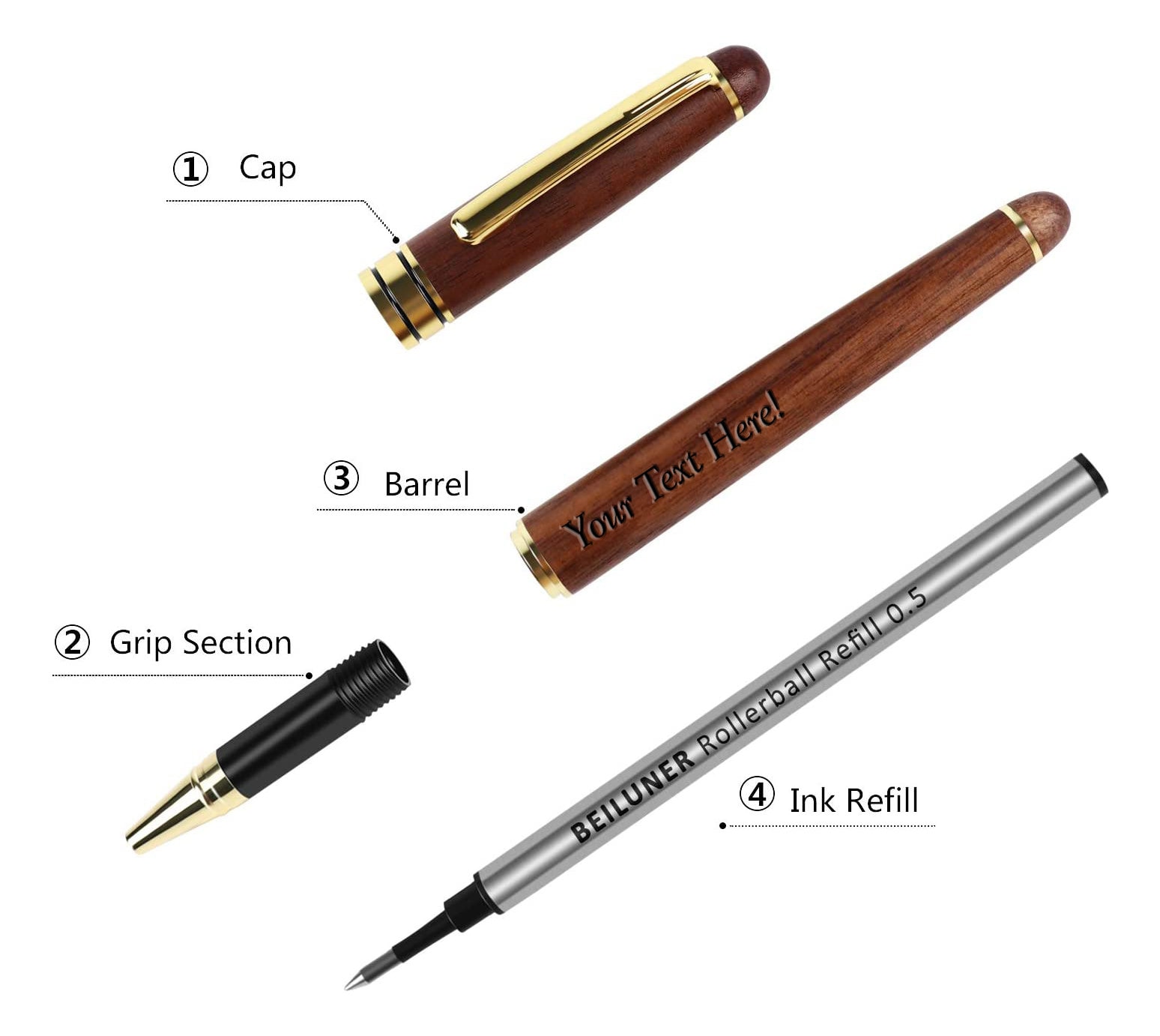 Personalized PENS WALNUT PEN Custom Engraved Fathers Day - Etsy