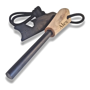 Personalized FIRE STARTER Steel Ferro Rod Camping Fishing Hunting ...