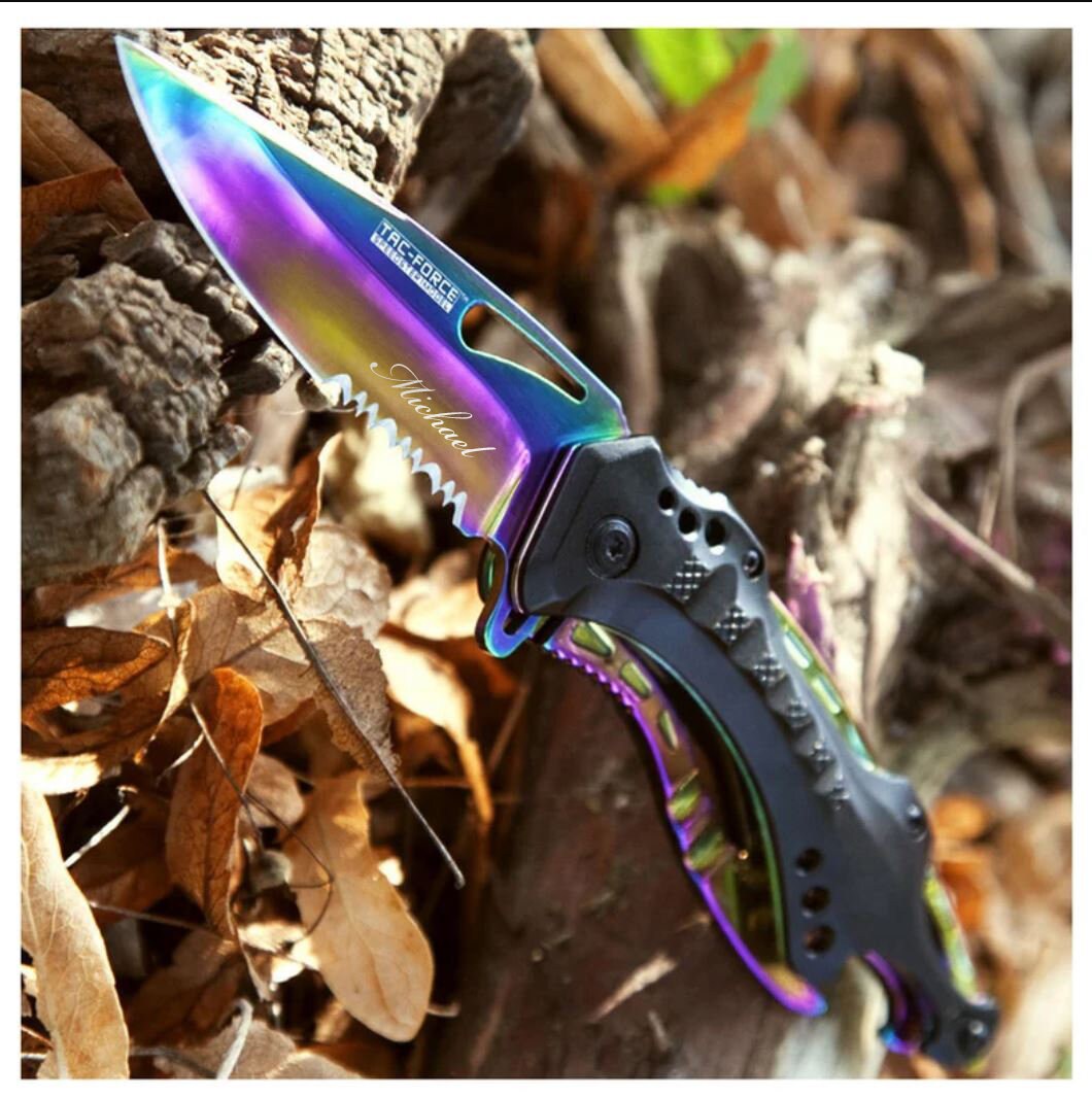 Personalized RAINBOW SPECTRUM Pocket Knife Custom Knives Gifts - Etsy