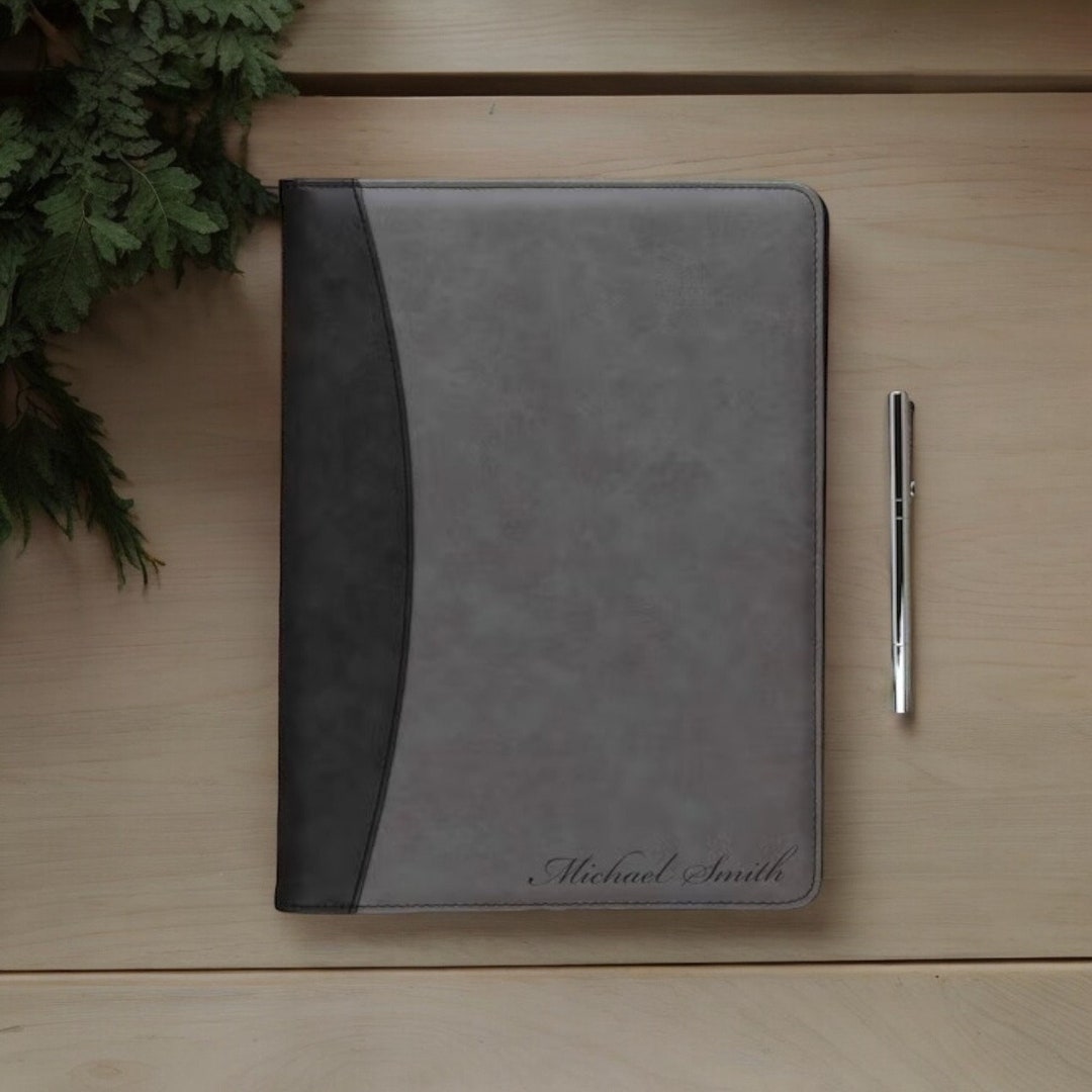 Personalized LEATHER PORTFOLIO for Men Women Corporate Business ...