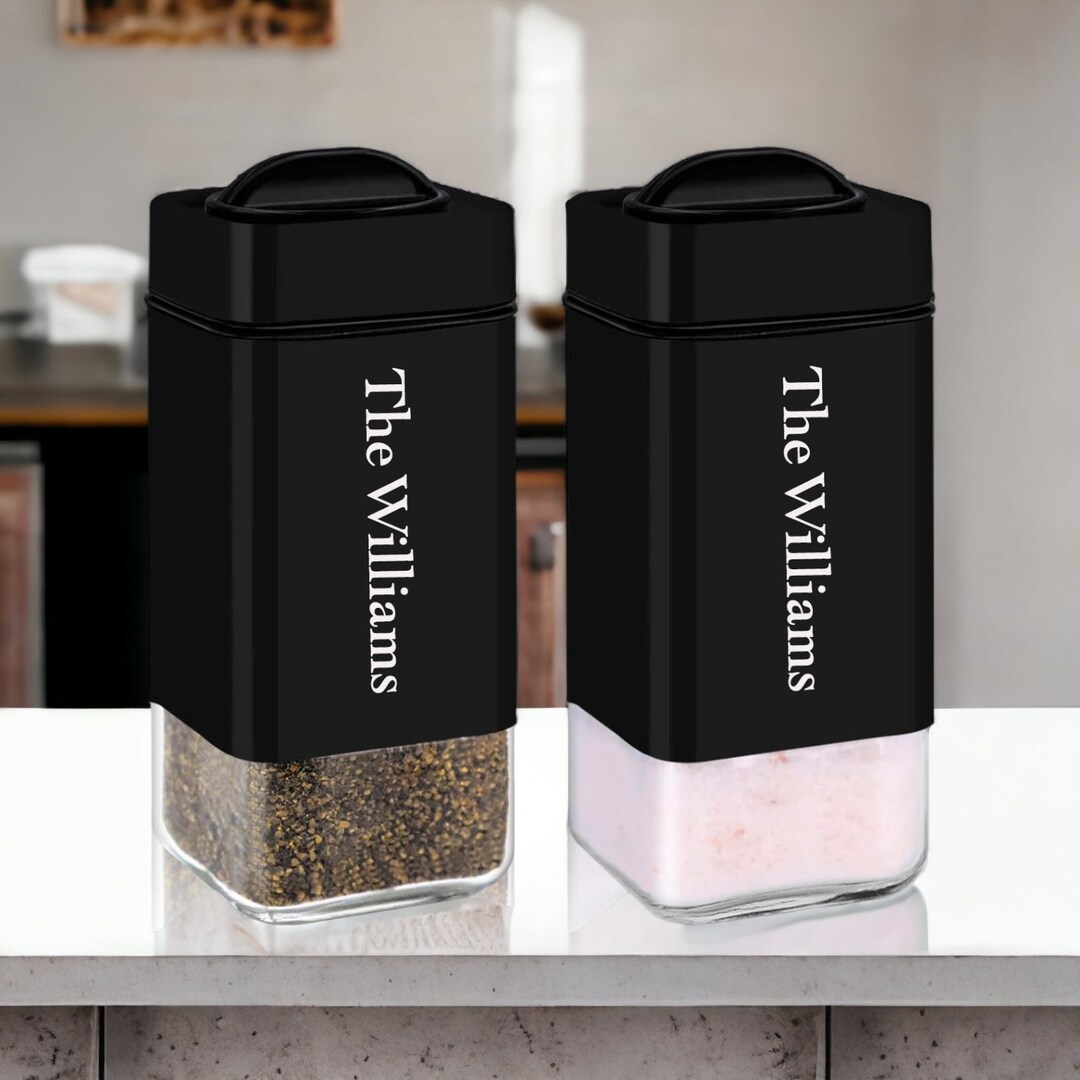 Custom Personalized SALT & PEPPER SHAKERS Mill Grinder Cooking Home ...
