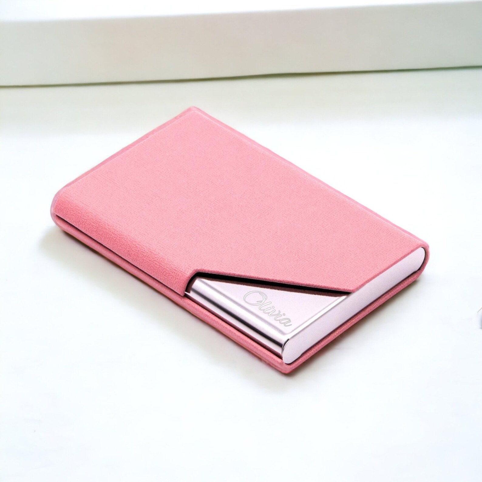 Personalized BUSINESS CARD HOLDER Case Office Desk Corporate Work Boss ...