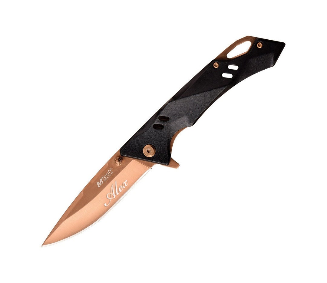 Personalized PINK POCKET KNIFE for Women Rose Gold Cancer Bridesmaid ...