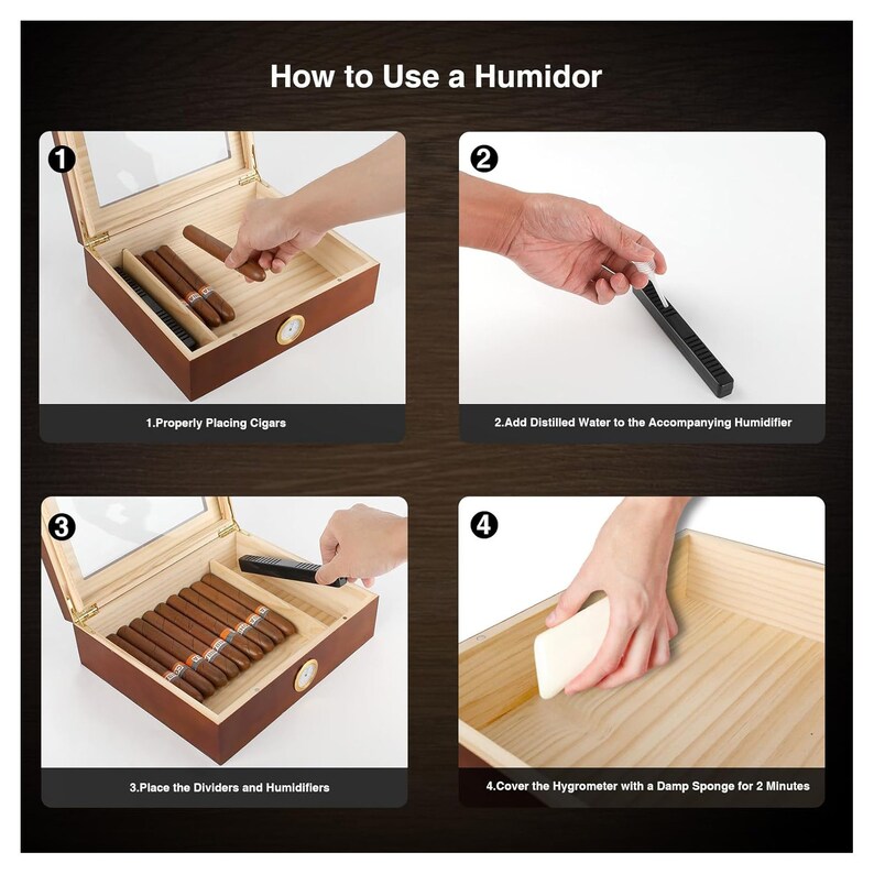 Personalized CIGAR HUMIDOR CASE Cigars Accessories Travel Box Groomsmen ...