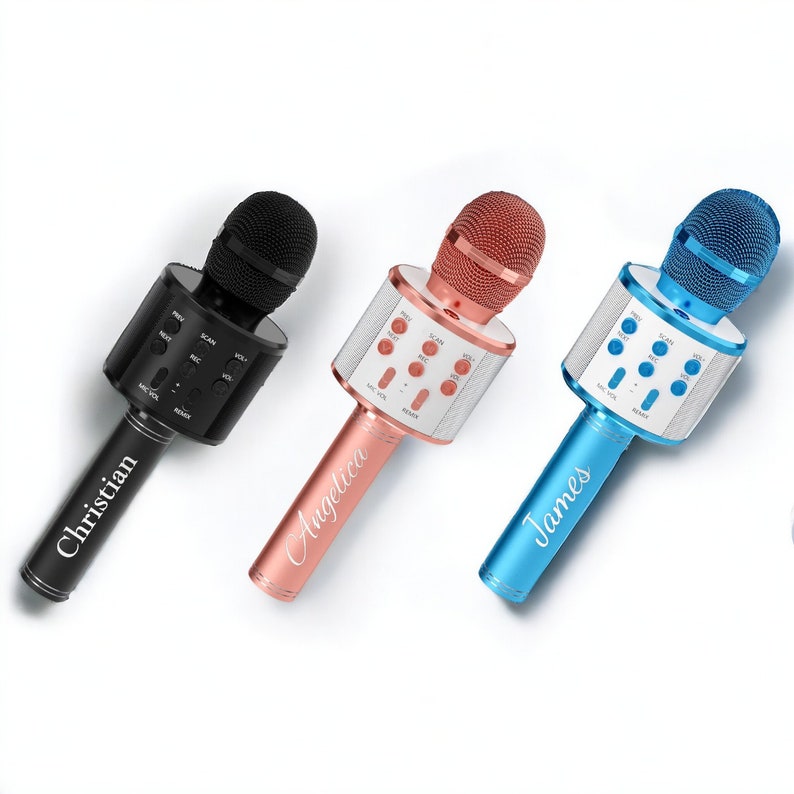 Personalized BLUETOOTH MIC Microphone Karaoke Singing Singer Birthday ...