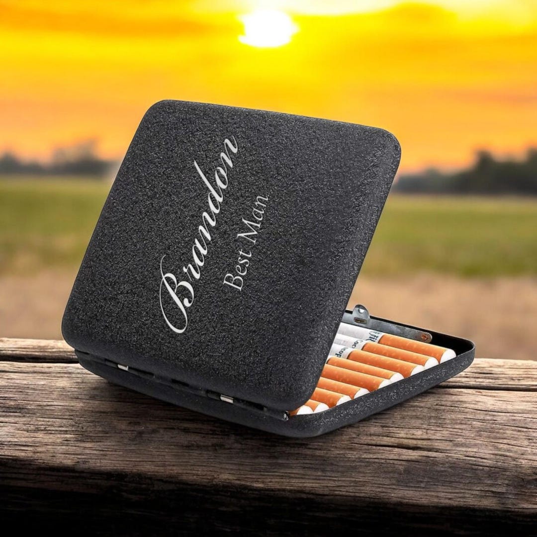 Personalized CIGARETTES CASE HOLDER Cigarette Box Accessories Groomsmen ...