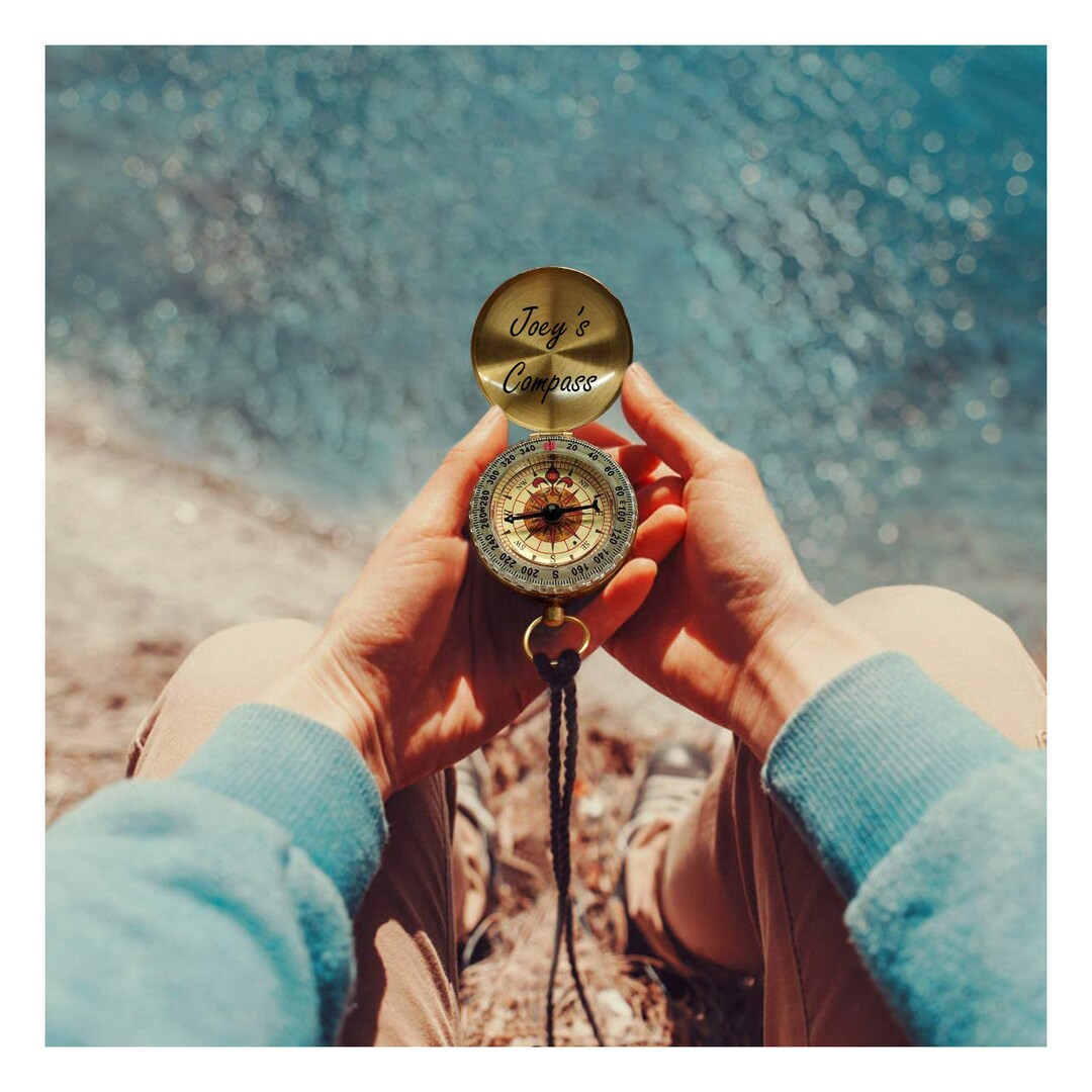 Personalized COMPASS Engraved Custom Groomsmen Gifts for Him Dad ...