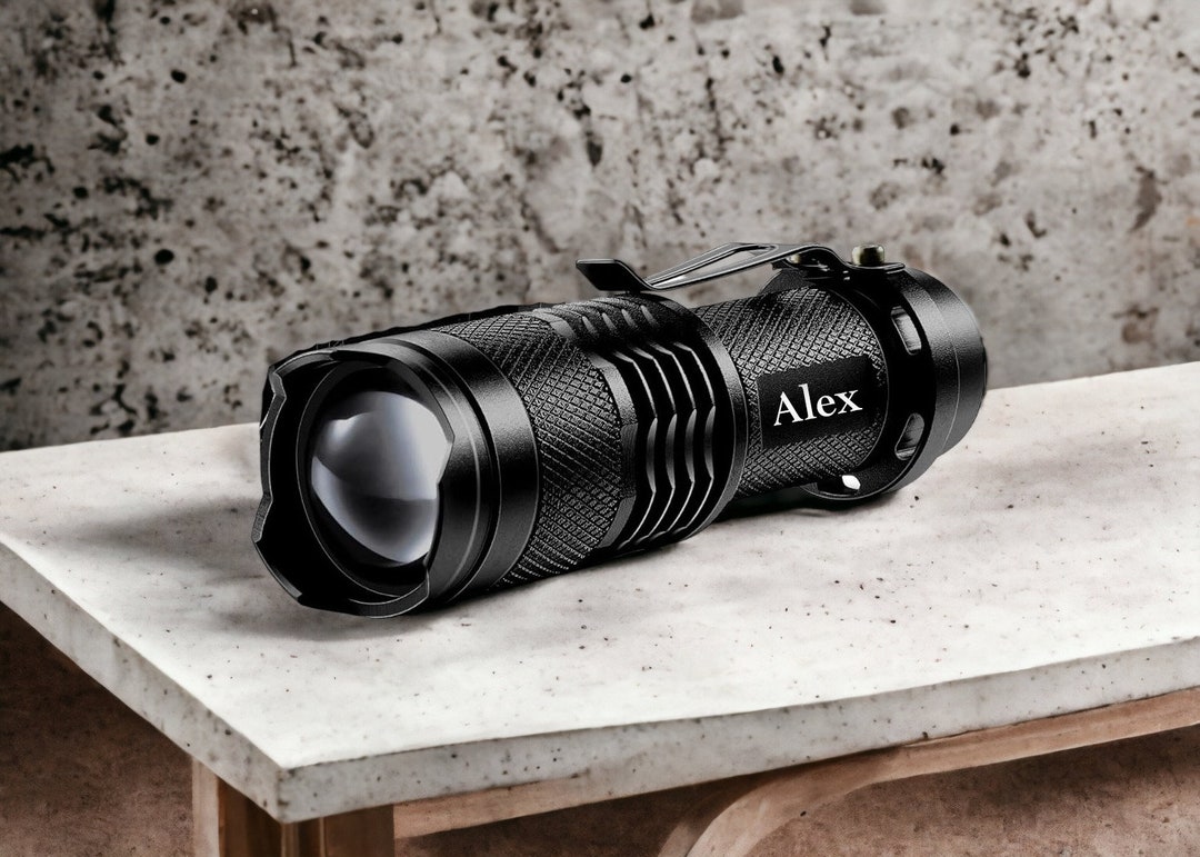 Personalized LED FLASHLIGHT Tactical Groomsmen Gift for Him Dad Men ...