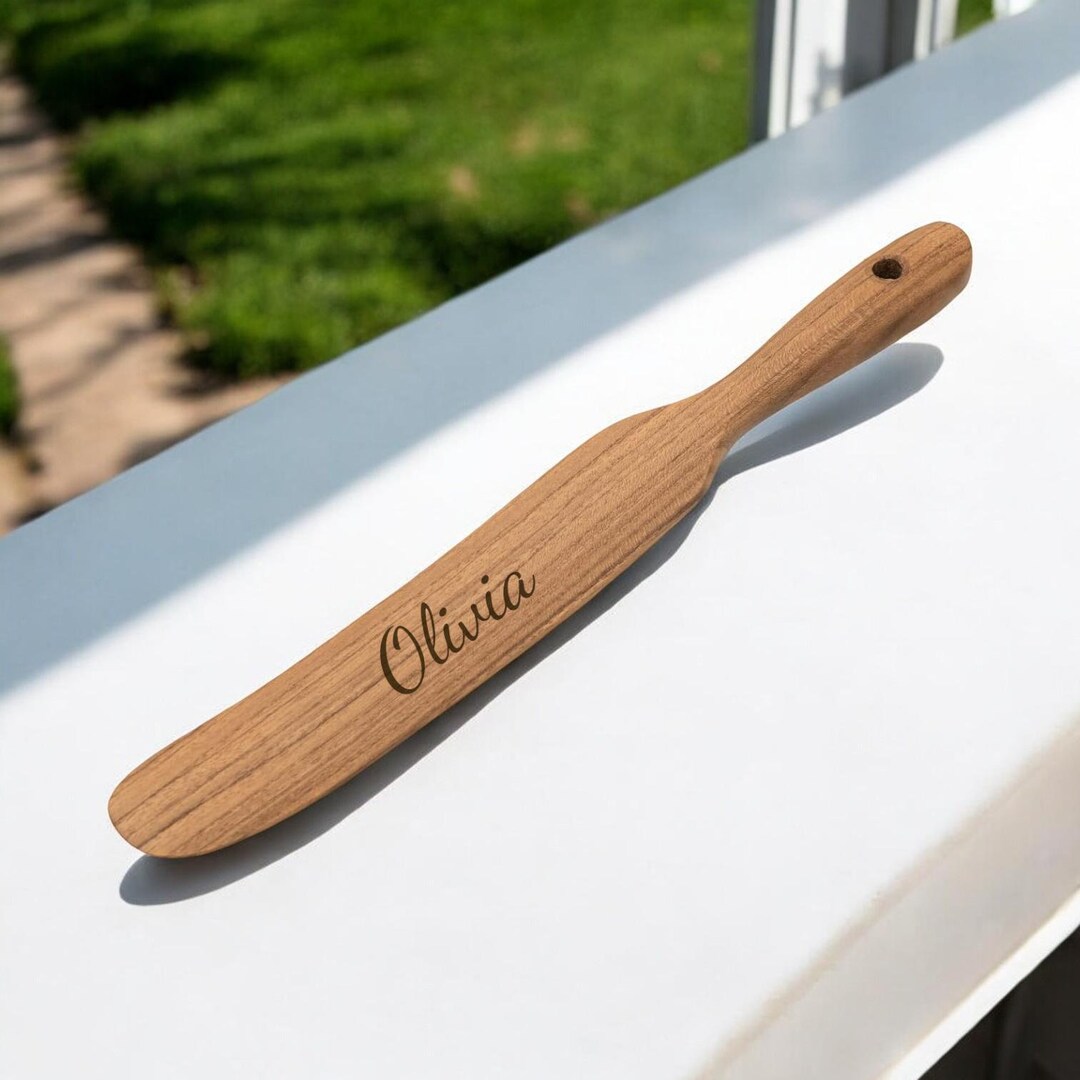 Personalized WOOD SPURTLE Baking Mixing Spoon Spatula Sourdough Home ...