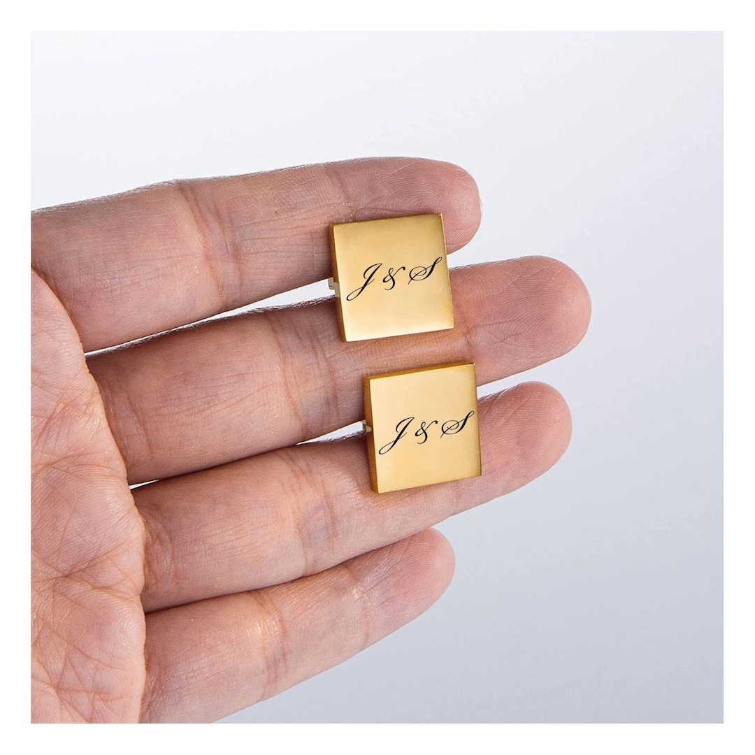 Personalized CUFFLINKS for Men Groom Cuff Links Set Custom Engraved ...