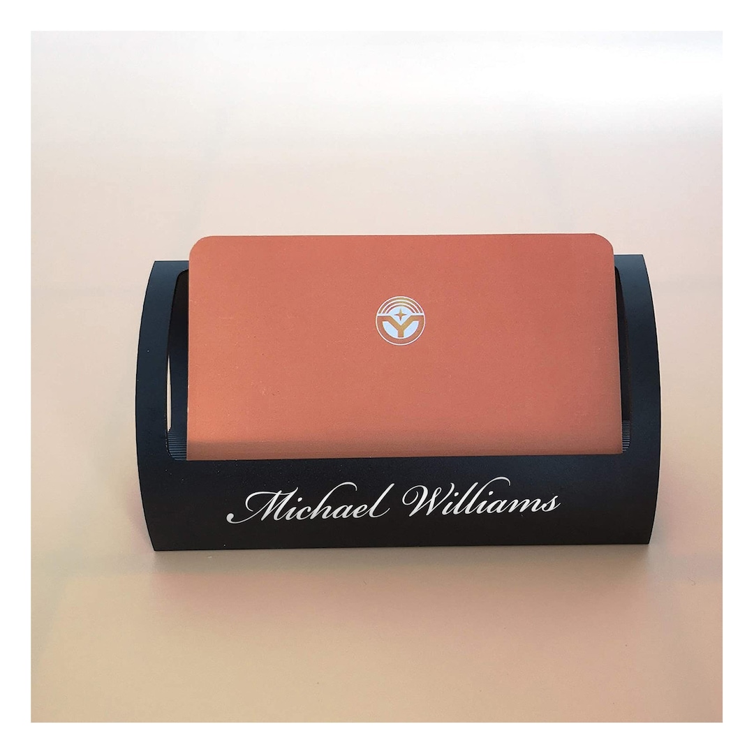 Personalized BUSINESS CARD HOLDER Case Office Desk Corporate Birthday ...