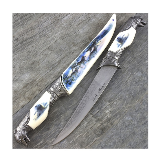 Personalized DAGGER & SHEATH Arctic Wolf Medieval Swords Knife - Etsy
