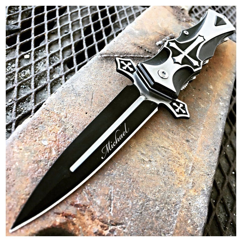 Personalized Celtic Cross POCKET KNIFE With Clip Knives Groomsmen ...