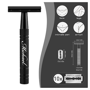 Personalized SHAVING BLADE Safety Razor Beard Mustache Travel Groomsmen ...