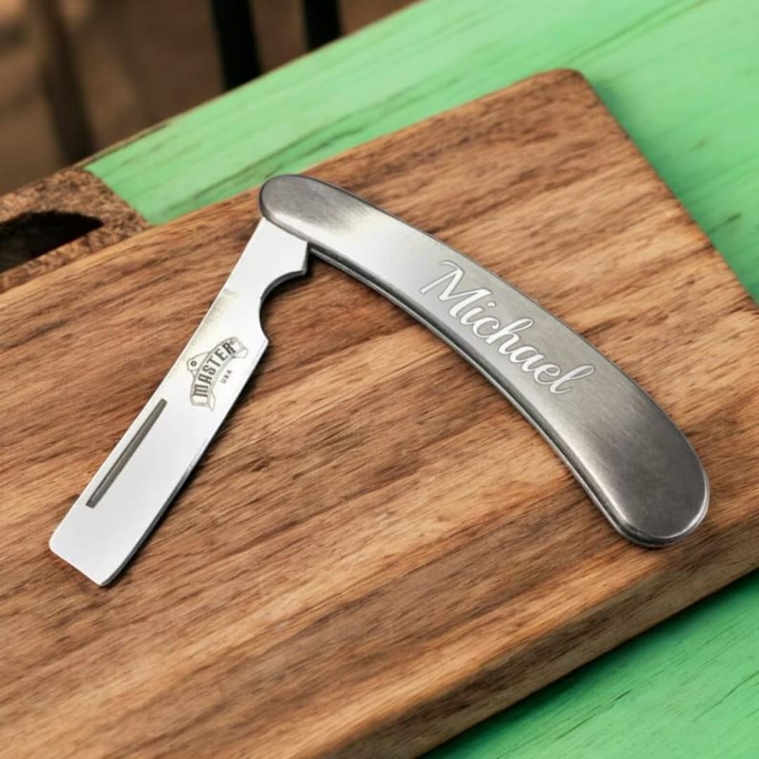 Personalized SHAVING BLADE Razor Knive Knife Beard Mustache Groomsmen ...