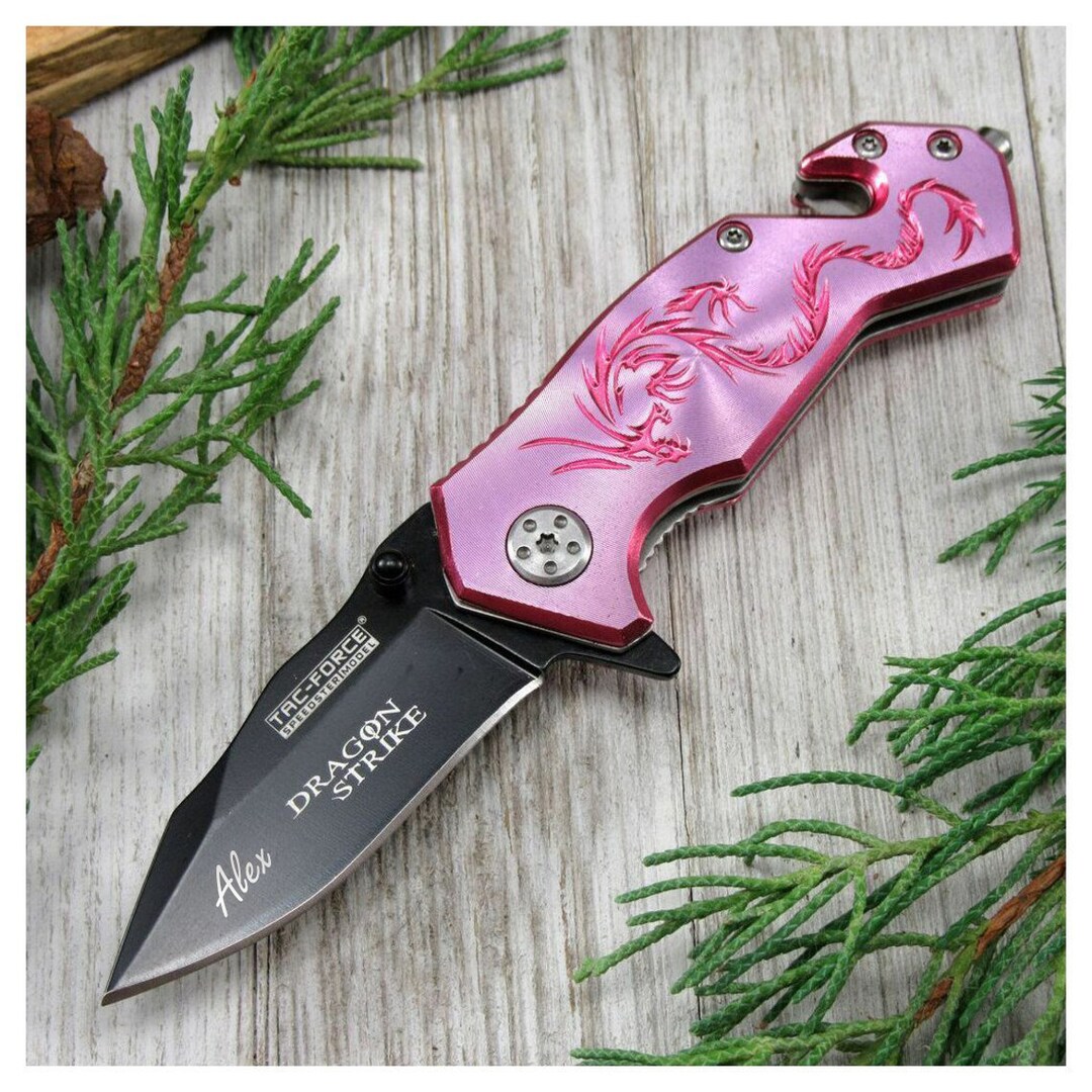 Personalized PINK DRAGON Pocket Knive With Clip Knives Multitool ...
