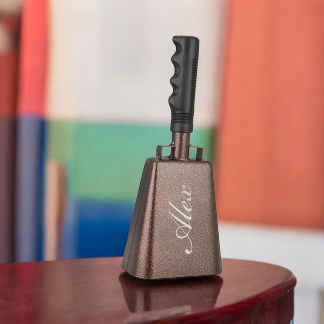 Personalized COWBELL Cow Bell Team Spirit Bell Hand Bell Handbell Call ...