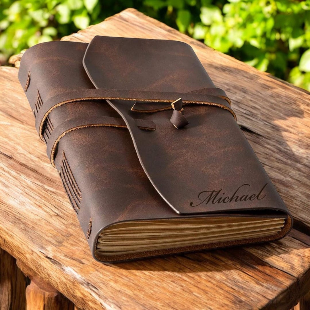 Custom Personalized LEATHER JOURNAL for Men Women Travel Notebook Diary ...