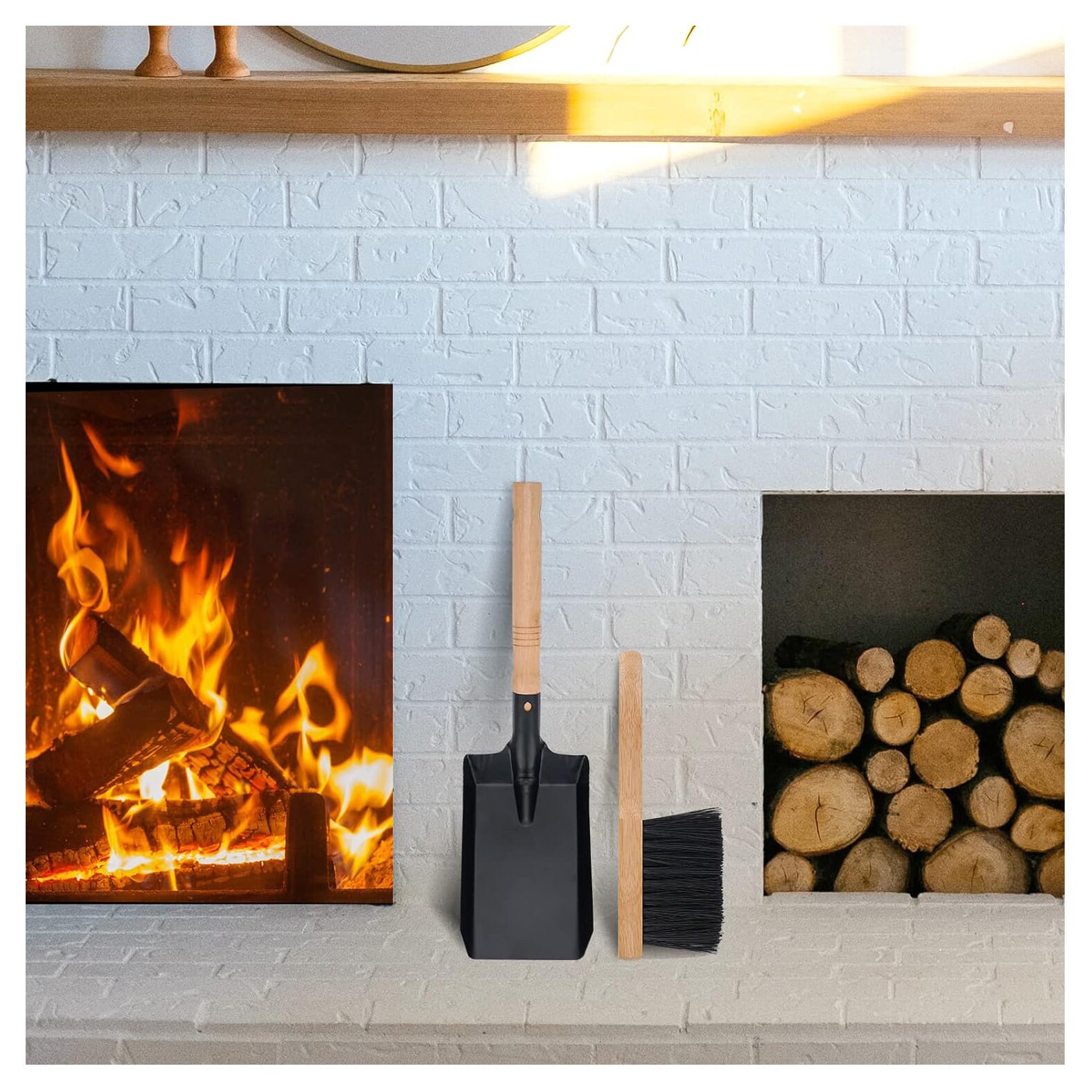 Personalized FIREPLACE SHOVEL SET Brush Coal Hearth Firepit Camping ...
