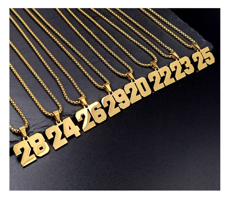 Personalized NUMBER NECKLACE for Boys Girls Men Pendant Gifts - Etsy