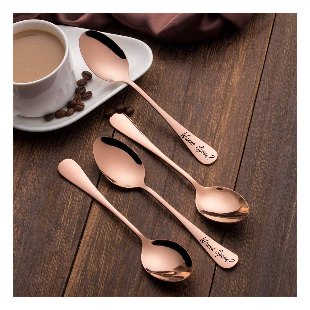 Personalized SPOON Rose Gold Pink Dinner Dinnerware Utensil Home ...