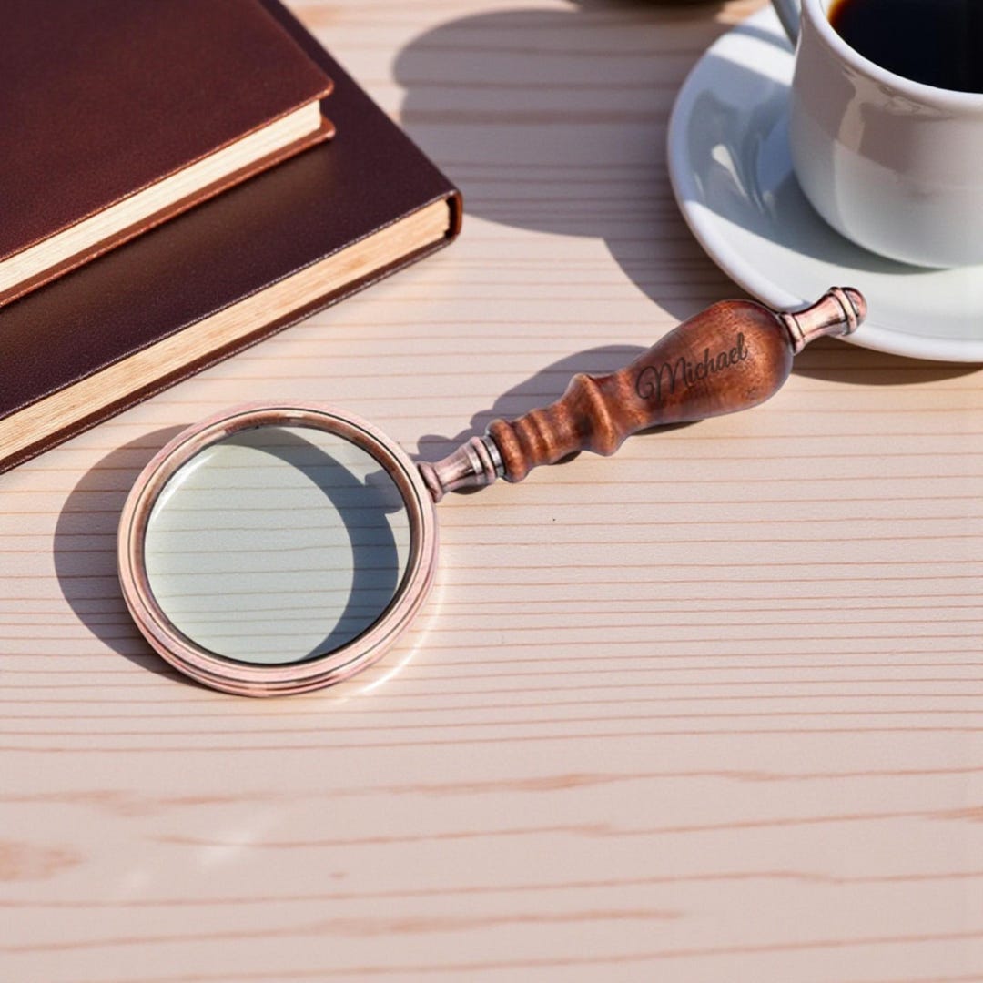 Personalized MAGNIFYING GLASS Book Lover Reader Birthday Gift for Him ...